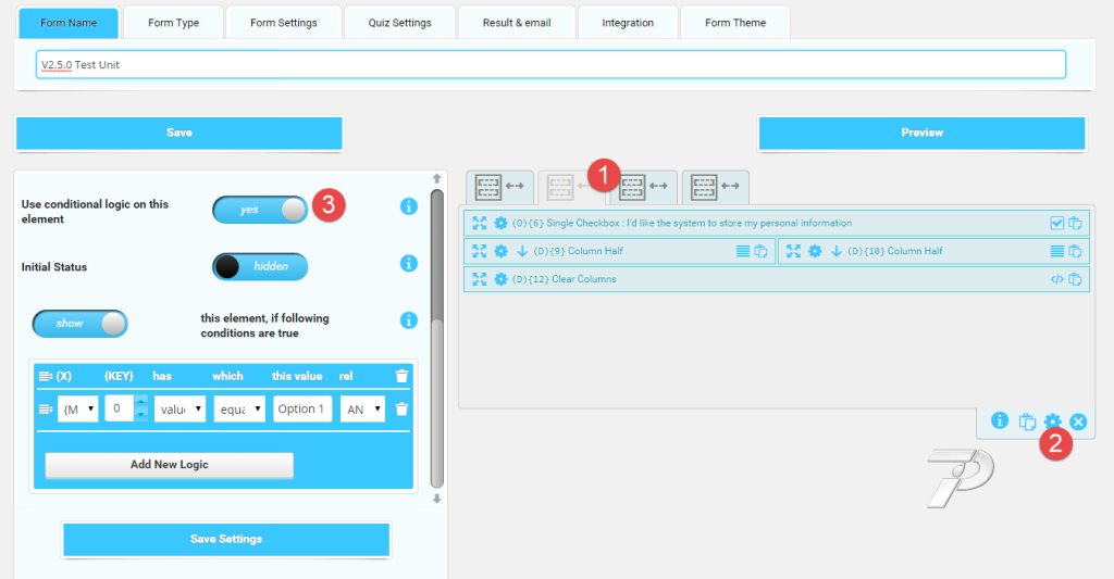 Conditional Logic on Top Containers - eForm