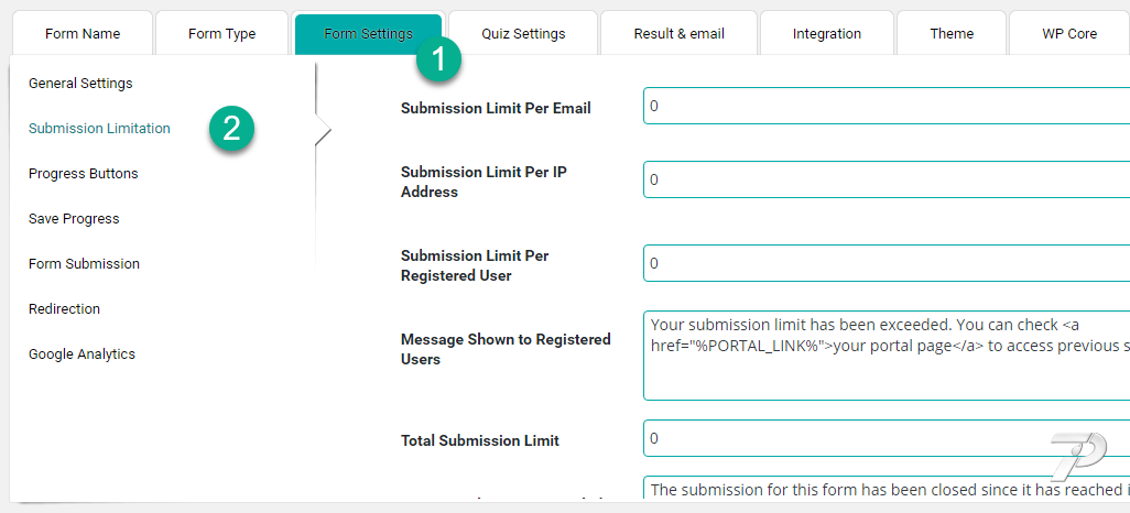 Limiting eForm Submissions - eForm