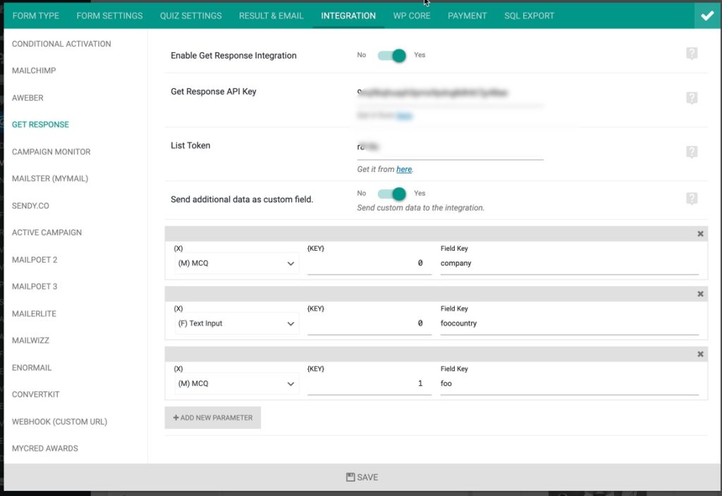 Get Response integration with eForm - eForm